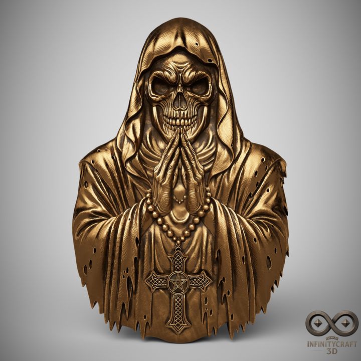 3D Printable Dark Skull Priest – Gothic Horror Bust for CNC or 3D Print ...