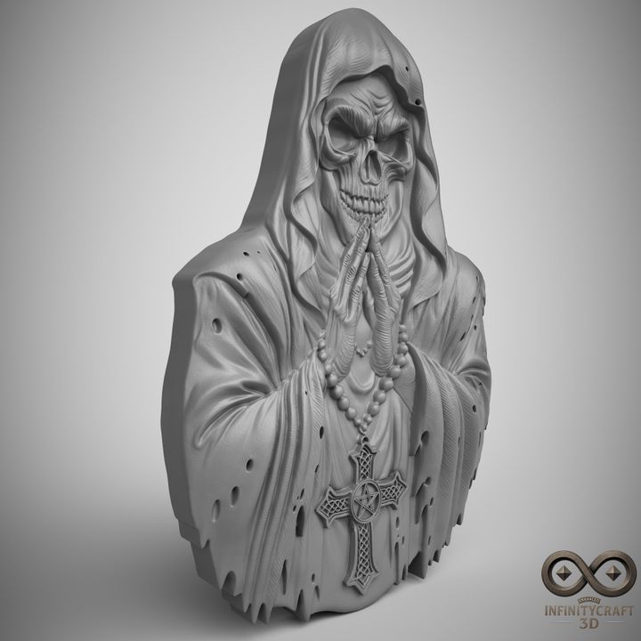 3D Printable Dark Skull Priest – Gothic Horror Bust for CNC or 3D Print ...