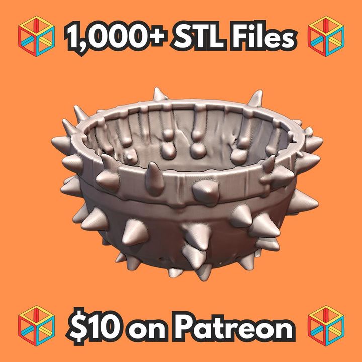 3D Printable 28mm DND Cursed Cauldron with Sharp Spikes for RPG ...