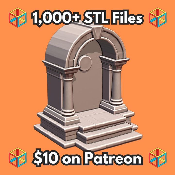3D Printable 28mm DND Pillared Archway Fantasy Terrain Accessory ...