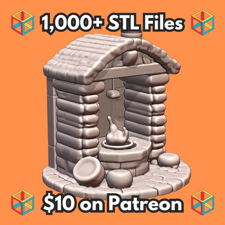 3D Printable 28mm DND Cozy Cabin Campfire for Cooking MineeForm FDM 3D ...