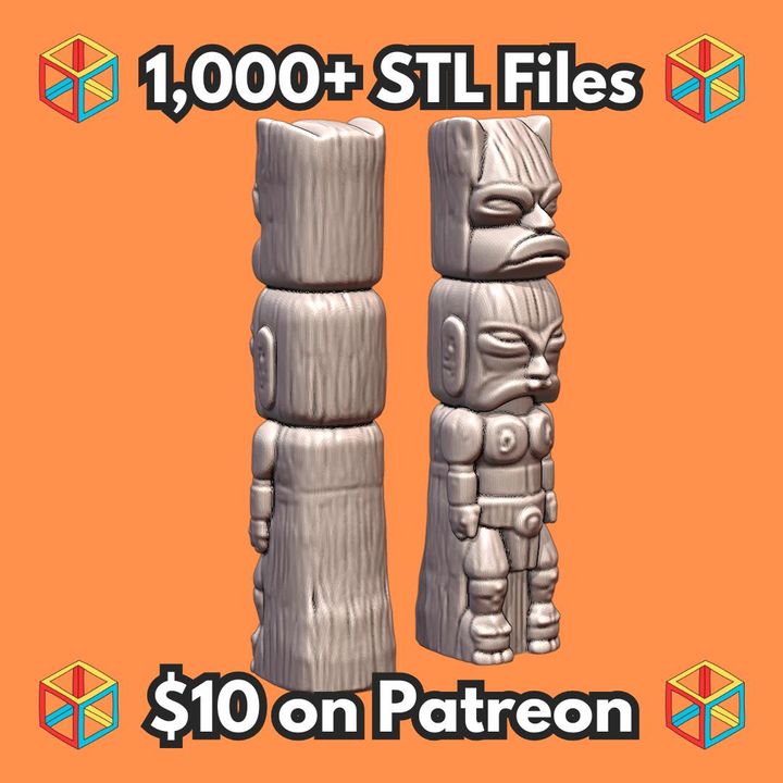 3D Printable 28mm DND Wooden Tribal Totem Terrain Decoration MineeForm ...