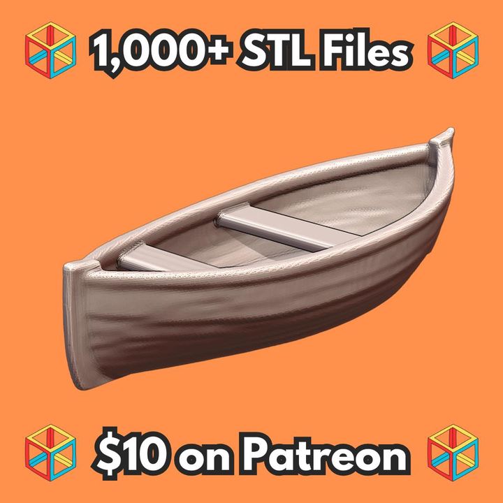 3D Printable 28mm DND Small Simple Fishing Boat for River or Lake ...