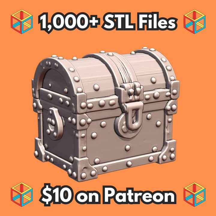 3D Printable 28mm DND Ironbound Treasure Chest for RPG Terrain ...