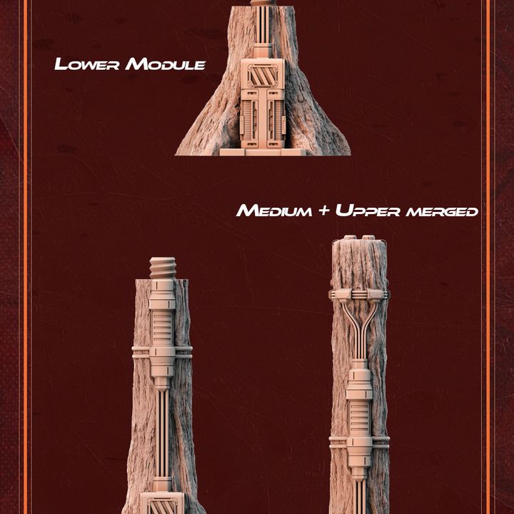 3D Printable Redwood Platforms - Iron Trees by Crab Miniatures