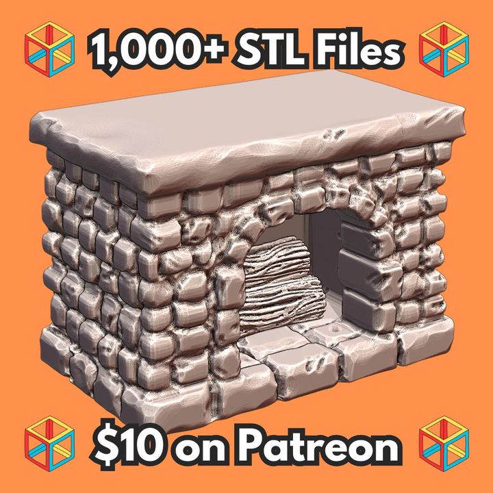 3D Printable 28mm DND Stone Fireplace Fantasy Terrain Miniature for ...