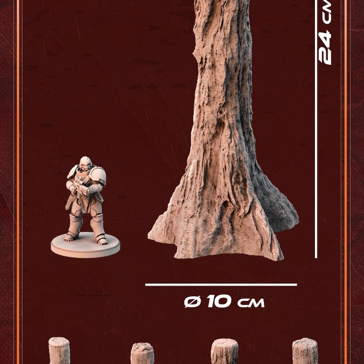 3D Printable Redwood Platforms - Natural Trees by Crab Miniatures