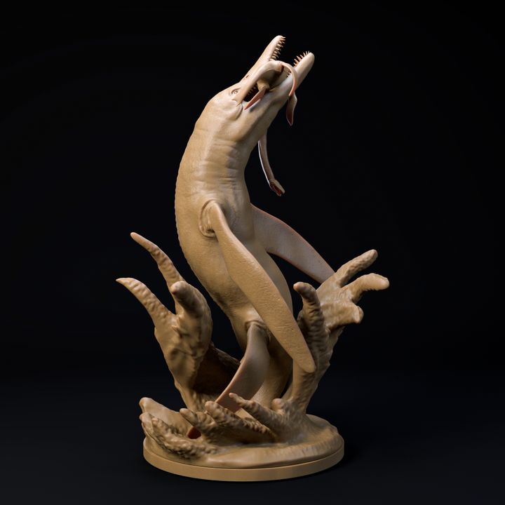 3D Printable Pliosaurus Funkei breach 1-35 scale pre-supported marine ...