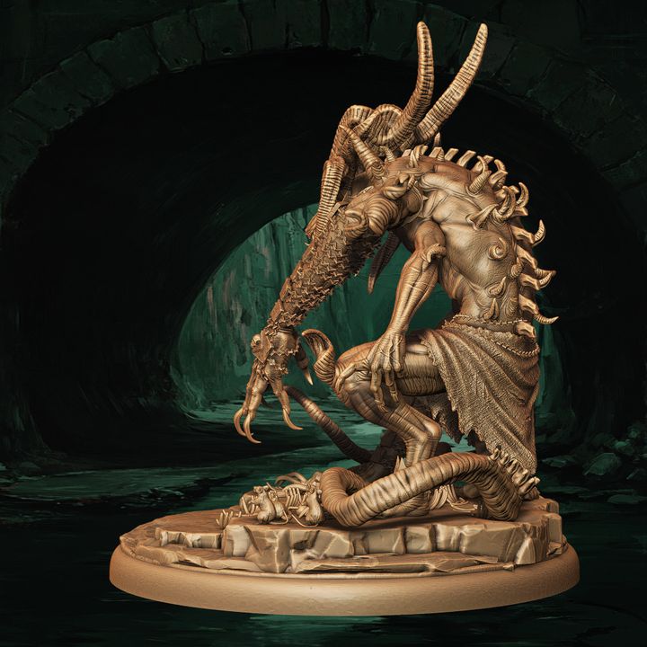 3D Printable Army of Chaos: Ratmen - Vermin Overlord by Monolith Arts