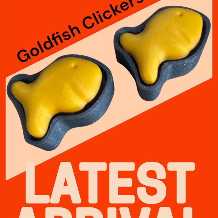 3D Printable Goldfish Cracker Clicker Fidget and Keychain by Tiffany Drewry