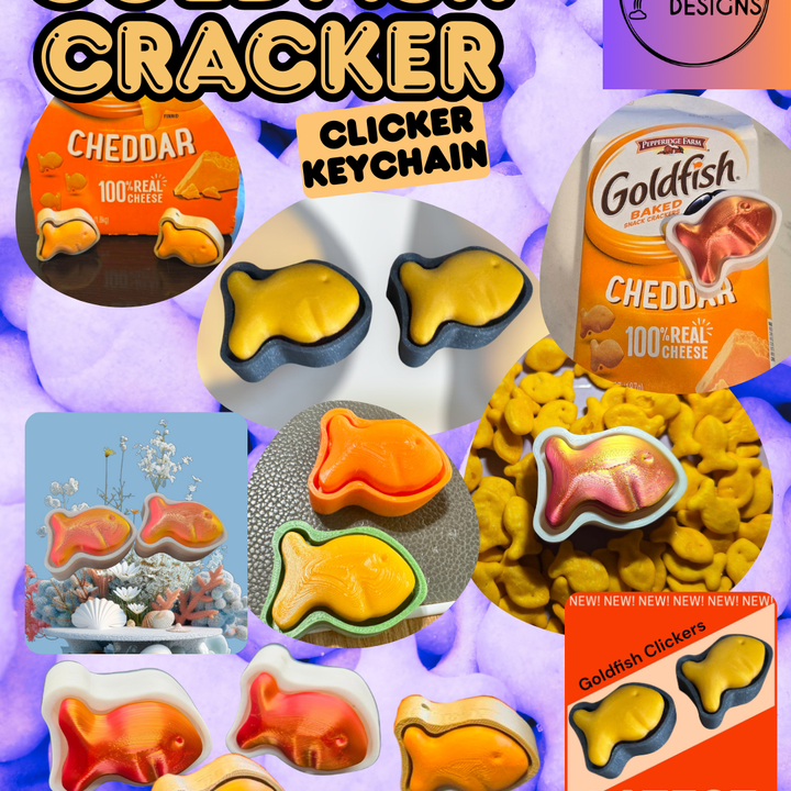 3D Printable Goldfish Cracker Clicker Fidget and Keychain by Jambaby ...