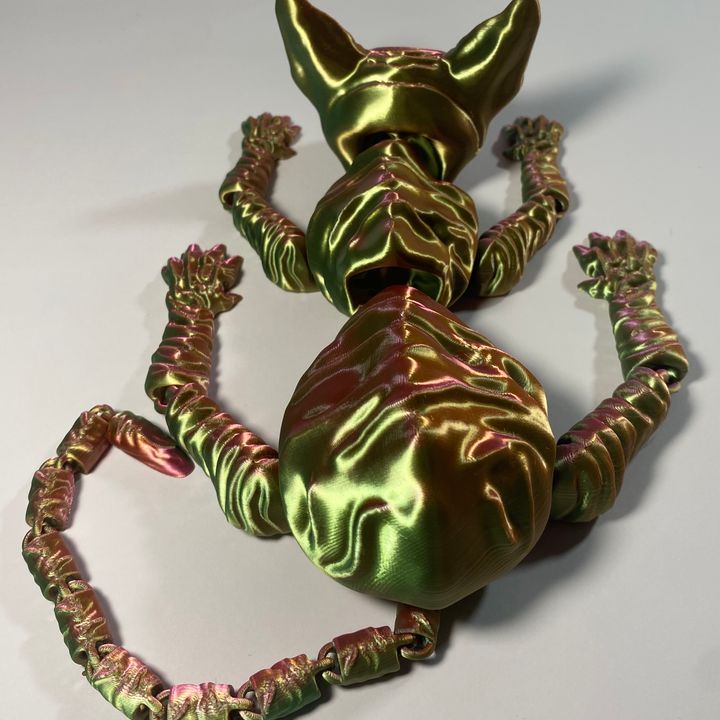 3D Printable 😼 FLEXI ARTICULATED CAT SPHYNX – NO FUR 🧴, ALL FLEX 🔄 ...