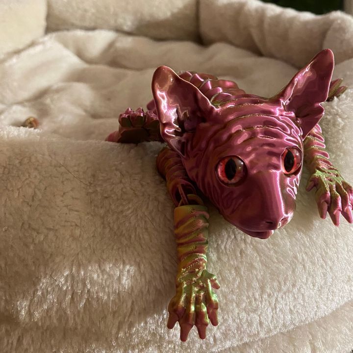 3D Printable 😼 FLEXI ARTICULATED CAT SPHYNX – NO FUR 🧴, ALL FLEX 🔄 ...