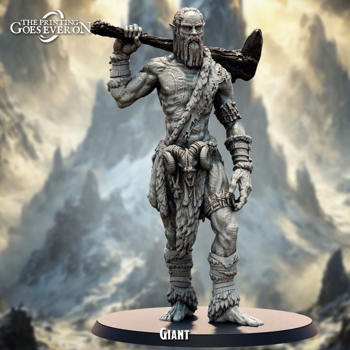 3D Printable Hill Giant - Presupported by The Printing Goes Ever On