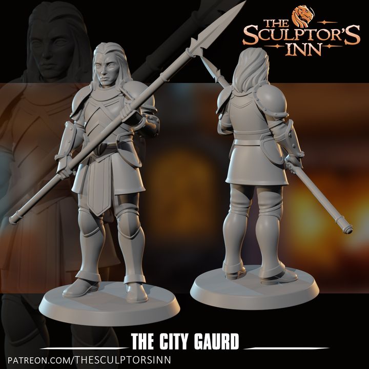 3D Printable City Guard Pose 5 by The Sculptor's Inn