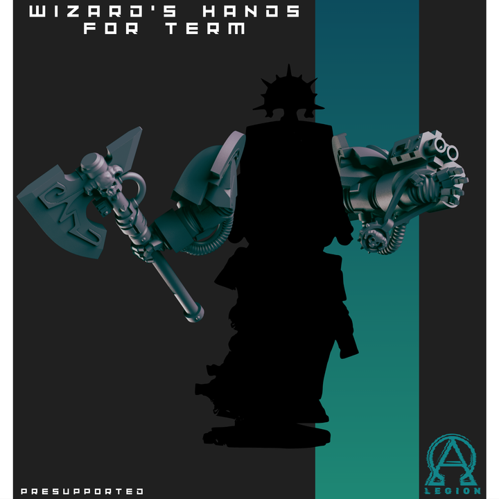 3D Printable WIZARD'S HANDS FOR TERM [PRE-SUPPORTED]. by ALPHA-LEGION