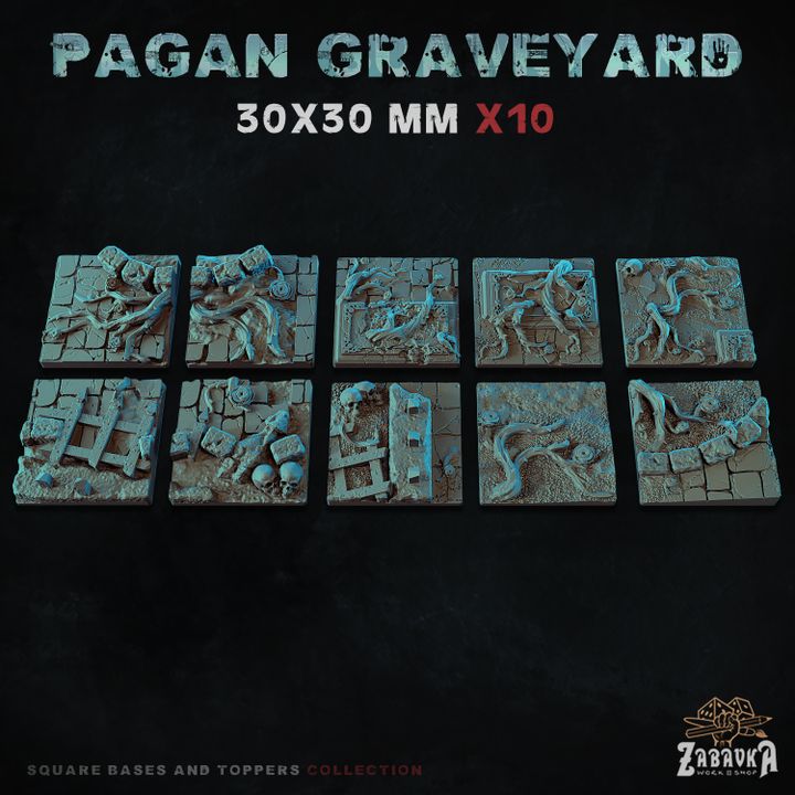3D Printable Pagan Graveyard [Square] - Bases and Toppers (OLD World ...
