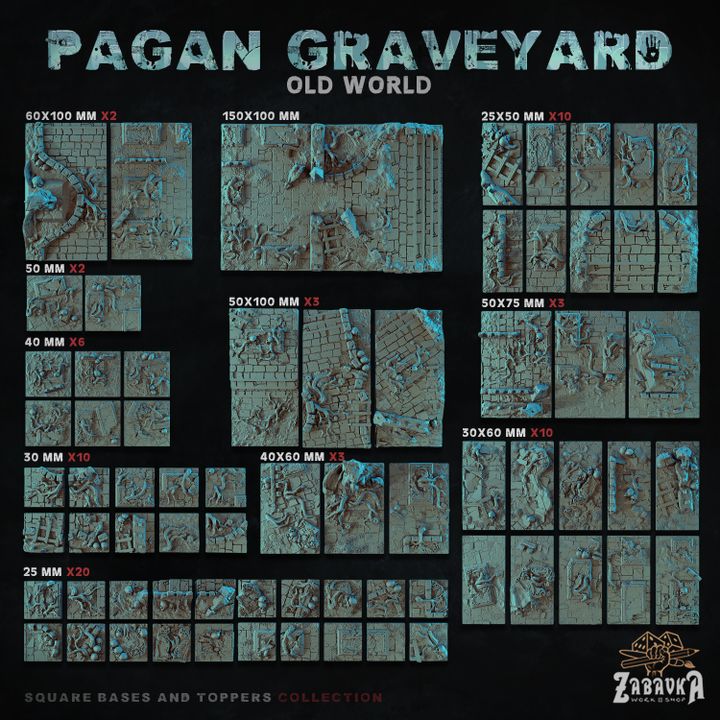 3D Printable Pagan Graveyard [Square] - Bases and Toppers (OLD World ...