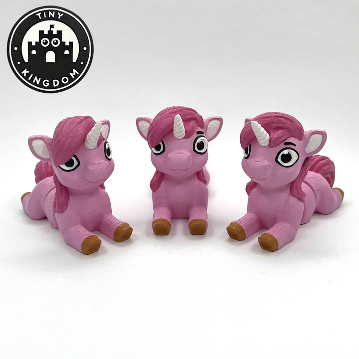 3D Printable Flexi Tiny Unicorn, Articulated fidget figure, keychain ...