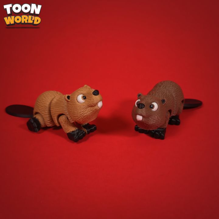 3D Printable Mini Flexible Beaver by ToonWorld3D