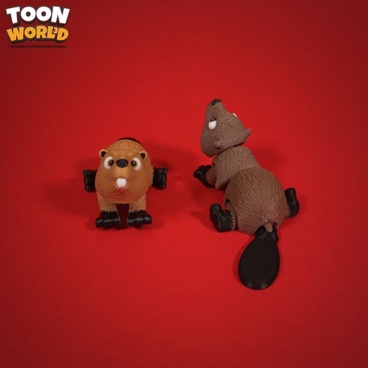 3D Printable Mini Flexible Beaver by ToonWorld3D