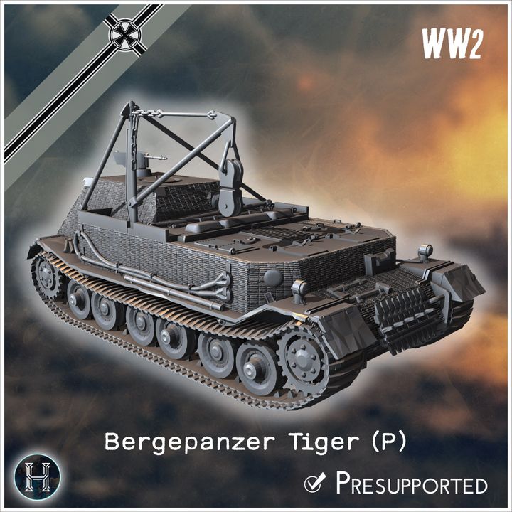 3D Printable German WW2 pack No. 12 - Tiger (P) and variants - Germany ...