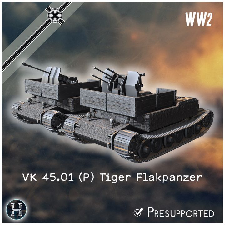 3D Printable German WW2 pack No. 12 - Tiger (P) and variants - Germany ...