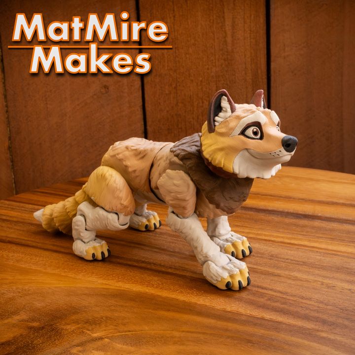 3D Printable Wolf, Articulated fidget figure, Multicolor 3MF included ...