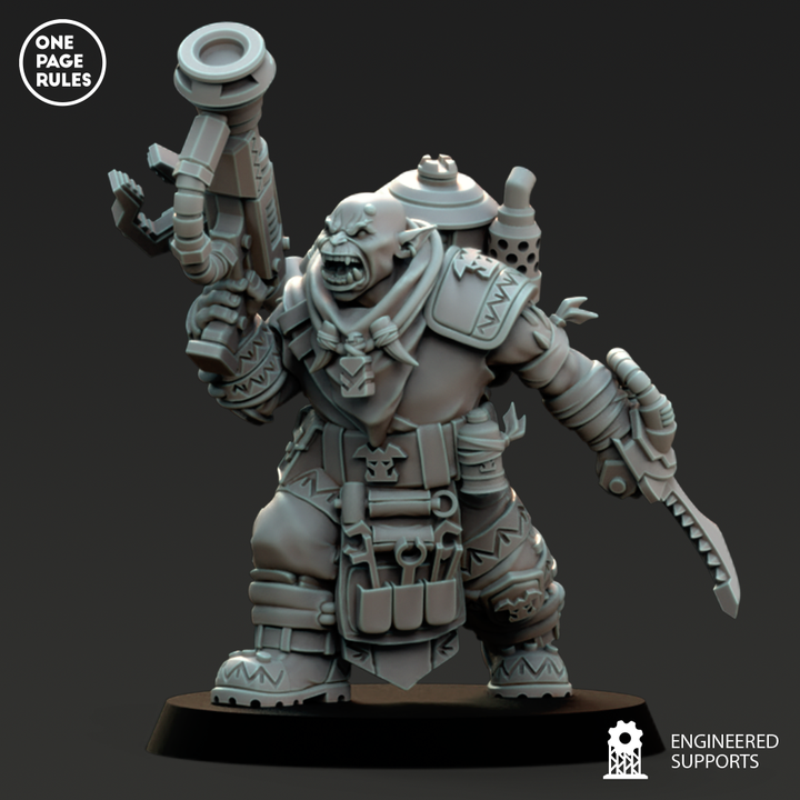 3D Printable Orc Leader (Mechanic) - Orc Marauders by One Page Rules