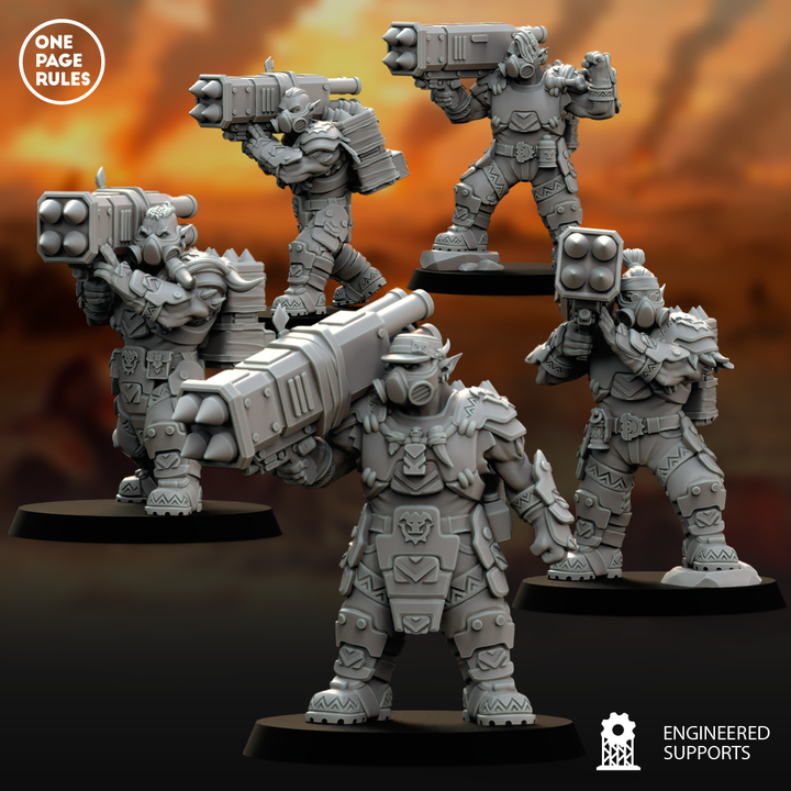 3D Printable Veteran Specialists - Orc Marauders by One Page Rules