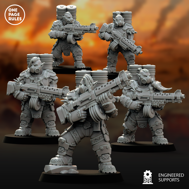 3D Printable Veteran Specialists - Orc Marauders by One Page Rules