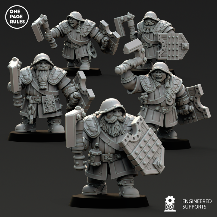 3D Printable Dwarves - Release #1 by One Page Rules