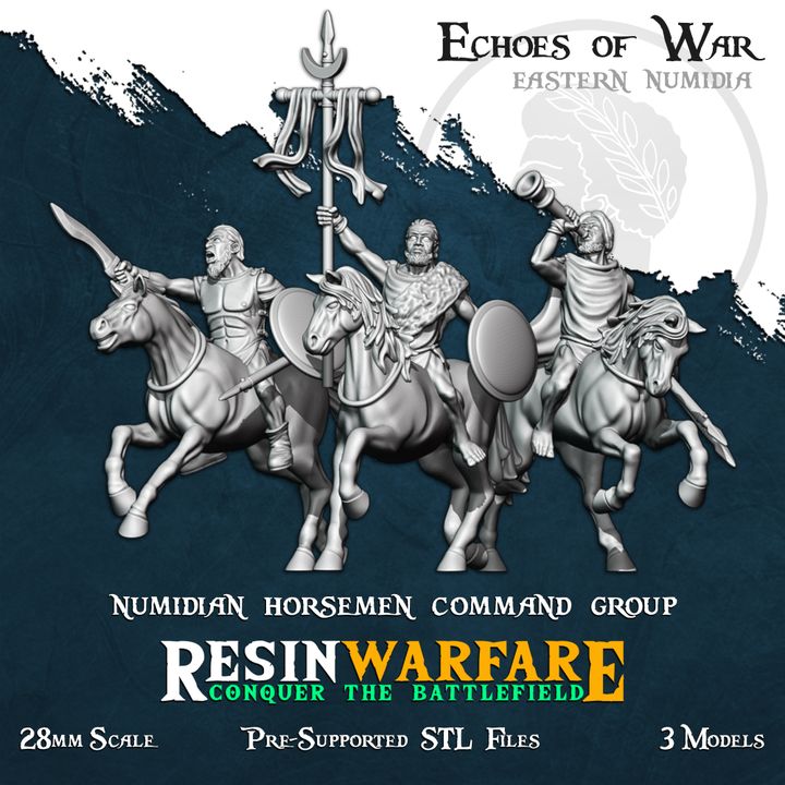3D Printable Numidian Cavalry Command Group - Echoes of War: Punic Wars ...