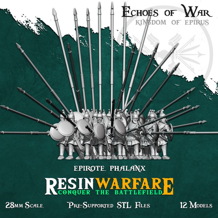 3D Printable Epirote Phalanx - Echoes of War: Punic Wars by ResinWarfare