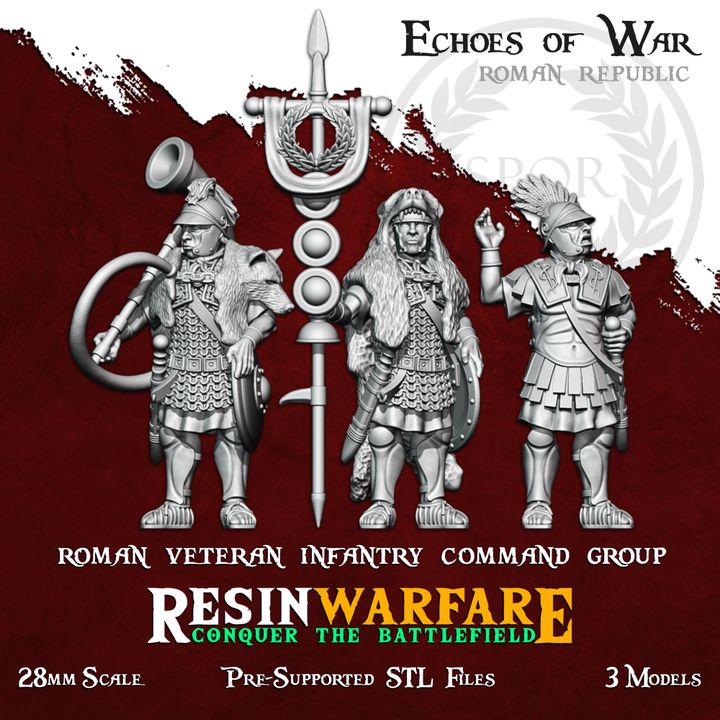 3D Printable Roman Veterans Command Group - Echoes of War: Punic Wars ...