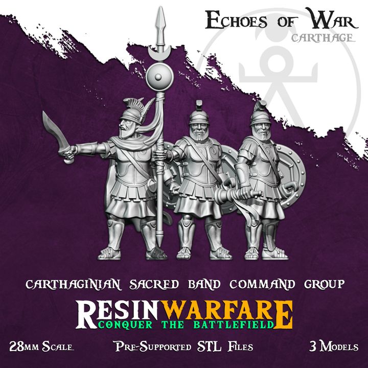 3D Printable Carthaginian Sacred Band Command Group - Echoes of War ...