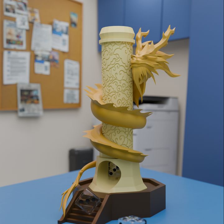 3D Printable Dragon Dice Tower by Studio Tridimen