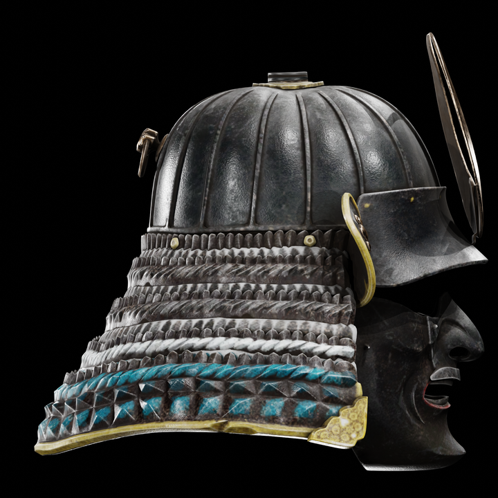 3D Printable 👹 GHOST OF TSUSHIMA - MEMPO & SAMURAI HELMET SET - JIN ...