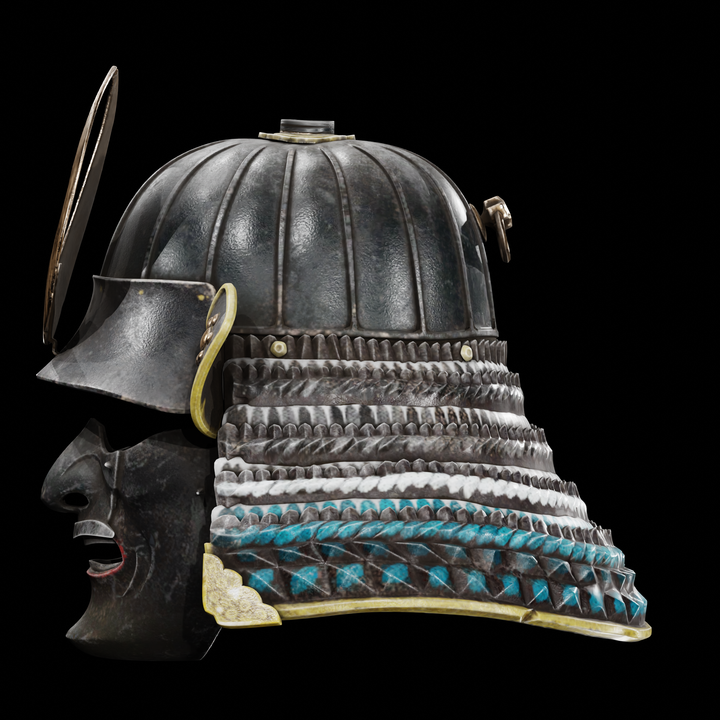 3D Printable 👹 GHOST OF TSUSHIMA - MEMPO & SAMURAI HELMET SET - JIN ...