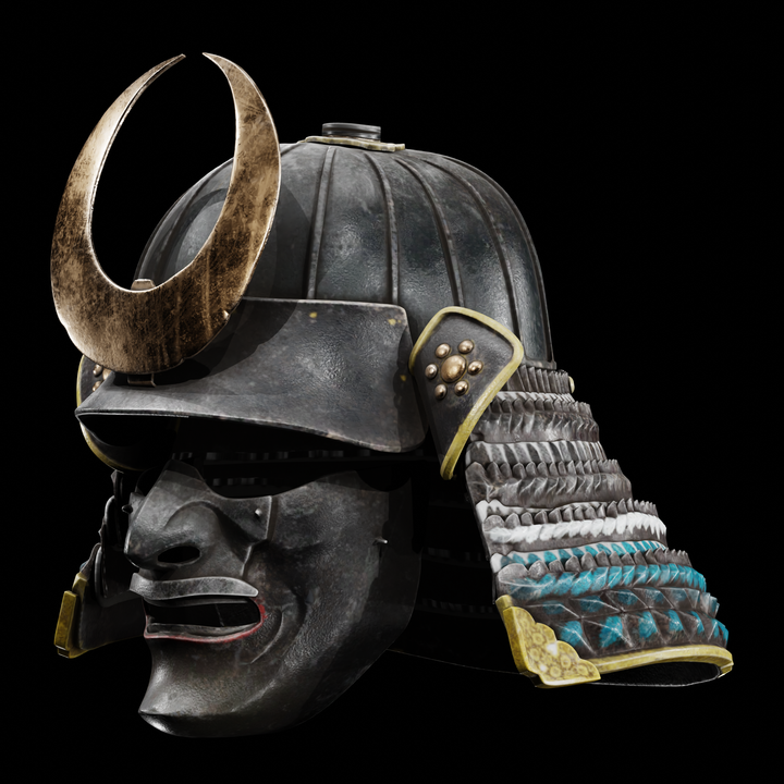 3D Printable 👹 GHOST OF TSUSHIMA - MEMPO & SAMURAI HELMET SET - JIN ...