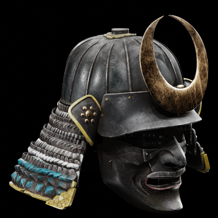 3D Printable 👹 GHOST OF TSUSHIMA - MEMPO & SAMURAI HELMET SET - JIN ...