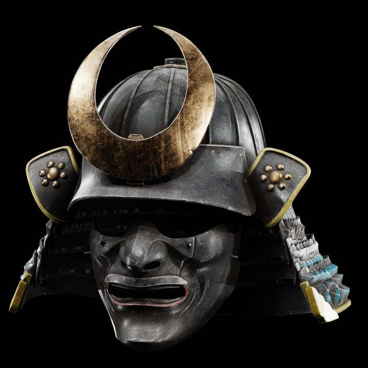 3D Printable 👹 GHOST OF TSUSHIMA - MEMPO & SAMURAI HELMET SET - JIN ...