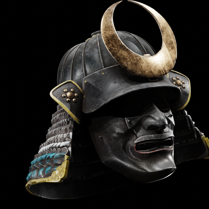 3D Printable 👹 GHOST OF TSUSHIMA - MEMPO & SAMURAI HELMET SET - JIN ...