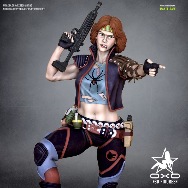 3D Printable Natasha Kerensky Tabletop Miniature by OXO3D Figures