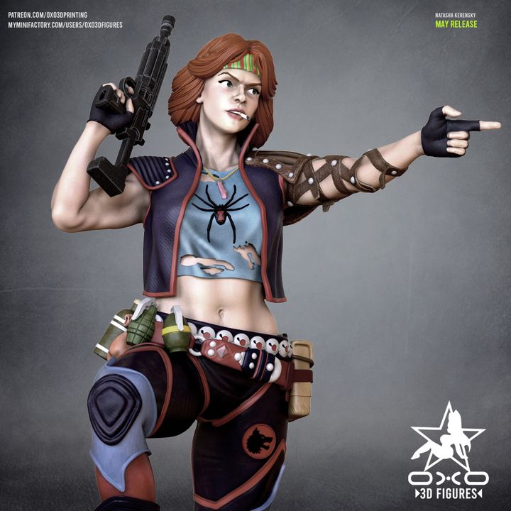3D Printable Natasha Kerensky Tabletop Miniature by OXO3D Figures