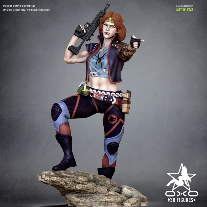 3D Printable Natasha Kerensky Tabletop Miniature by OXO3D Figures