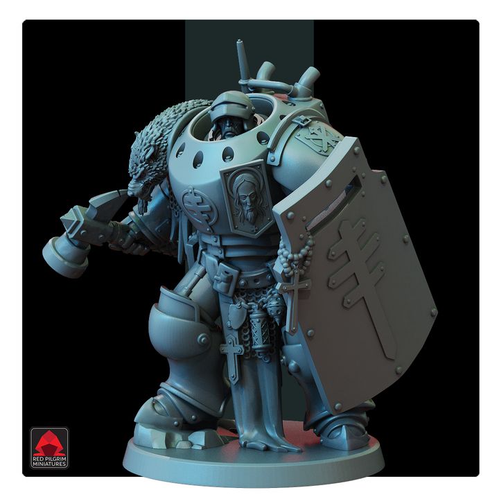 3D Printable Lieutenant in Machine Armour by Jukko