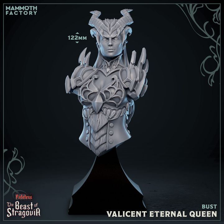 3D Printable Queen Valicent Bust by Mammoth Factory
