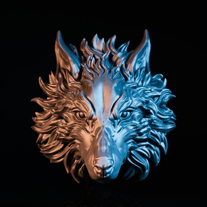 3D Printable Wolf Head - Wall Decoration (Pre-Supported) by Fotis Mint Studios
