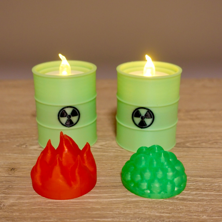 3D Printable Toxic Barrel LED Tea Light by MysticMesh3D